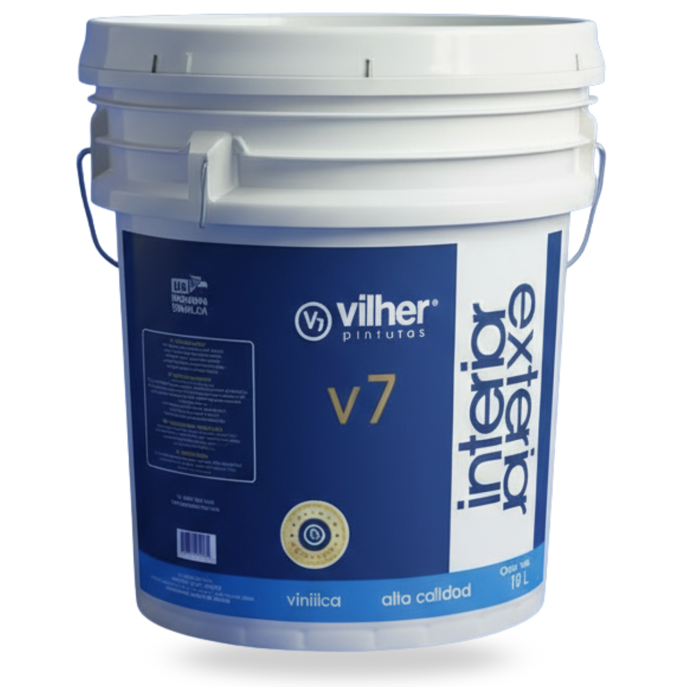 Pintura Vilher V7 Vinílica Acrílica 19 Litros 7 Años Interior y Exteri ...